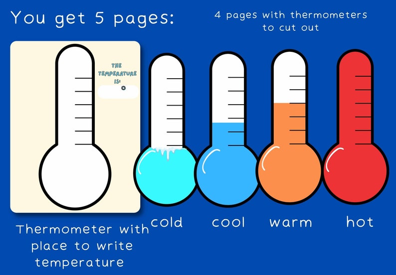 Thermometer- BRIGHT COLORS Classroom Daily Temperature for Students ...