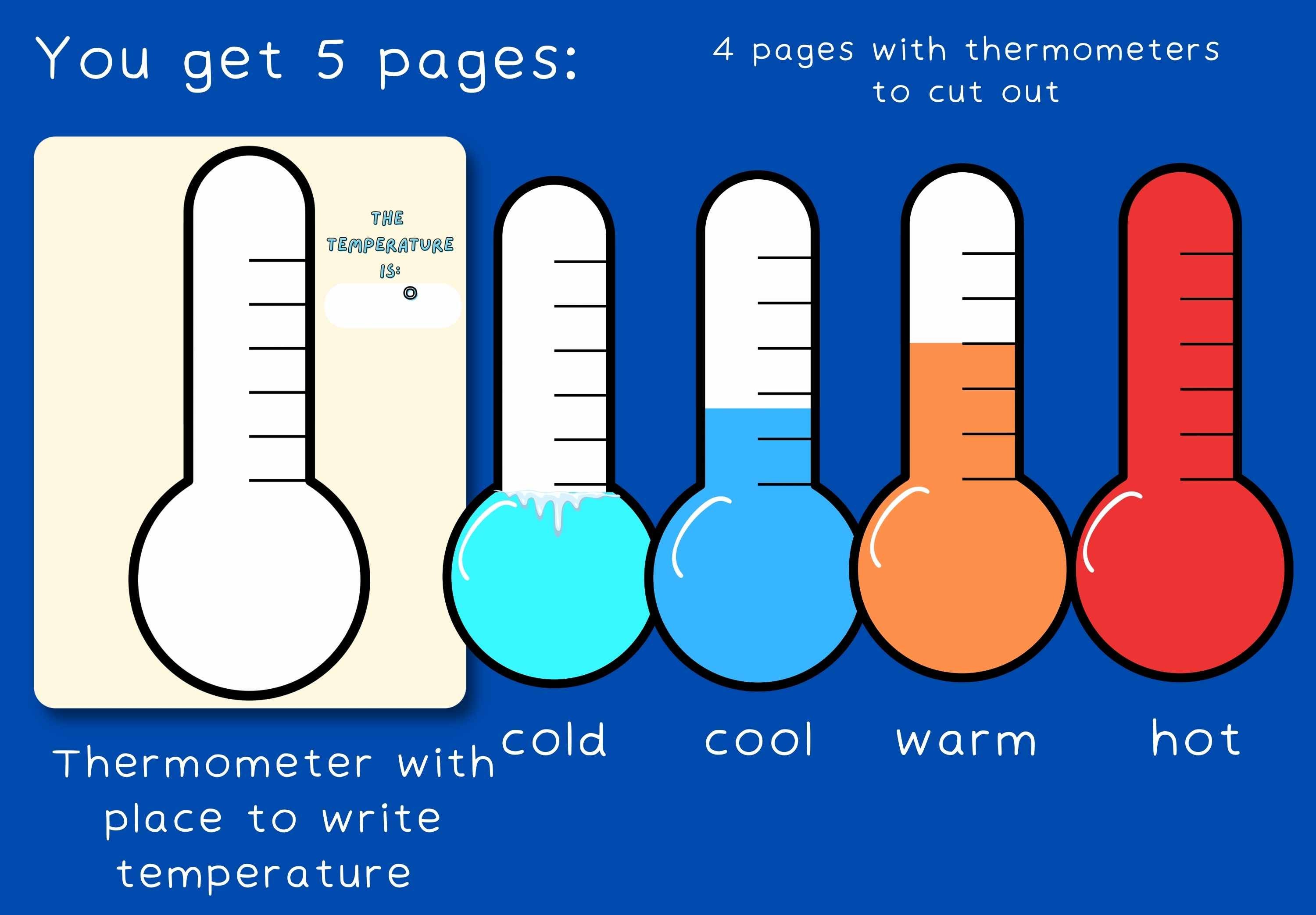 Thermometer- BRIGHT COLORS Classroom Daily Temperature for Students ...