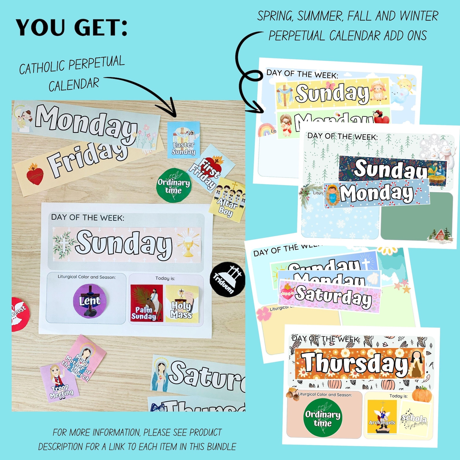 Catholic Classroom BUNDLE | Liturgical Calendar Kids | Liturgical ...