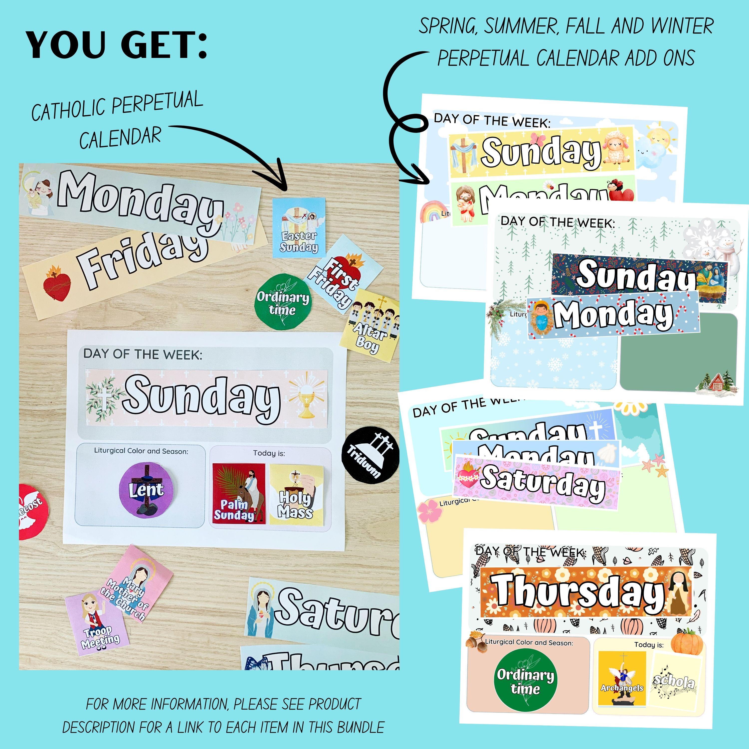 Catholic Classroom BUNDLE | Liturgical Calendar Kids | Liturgical ...