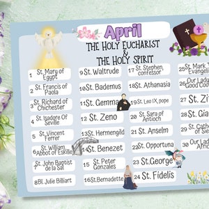 All Saints Feast Day Printable Calendar | All 12 Months | Catholic ...