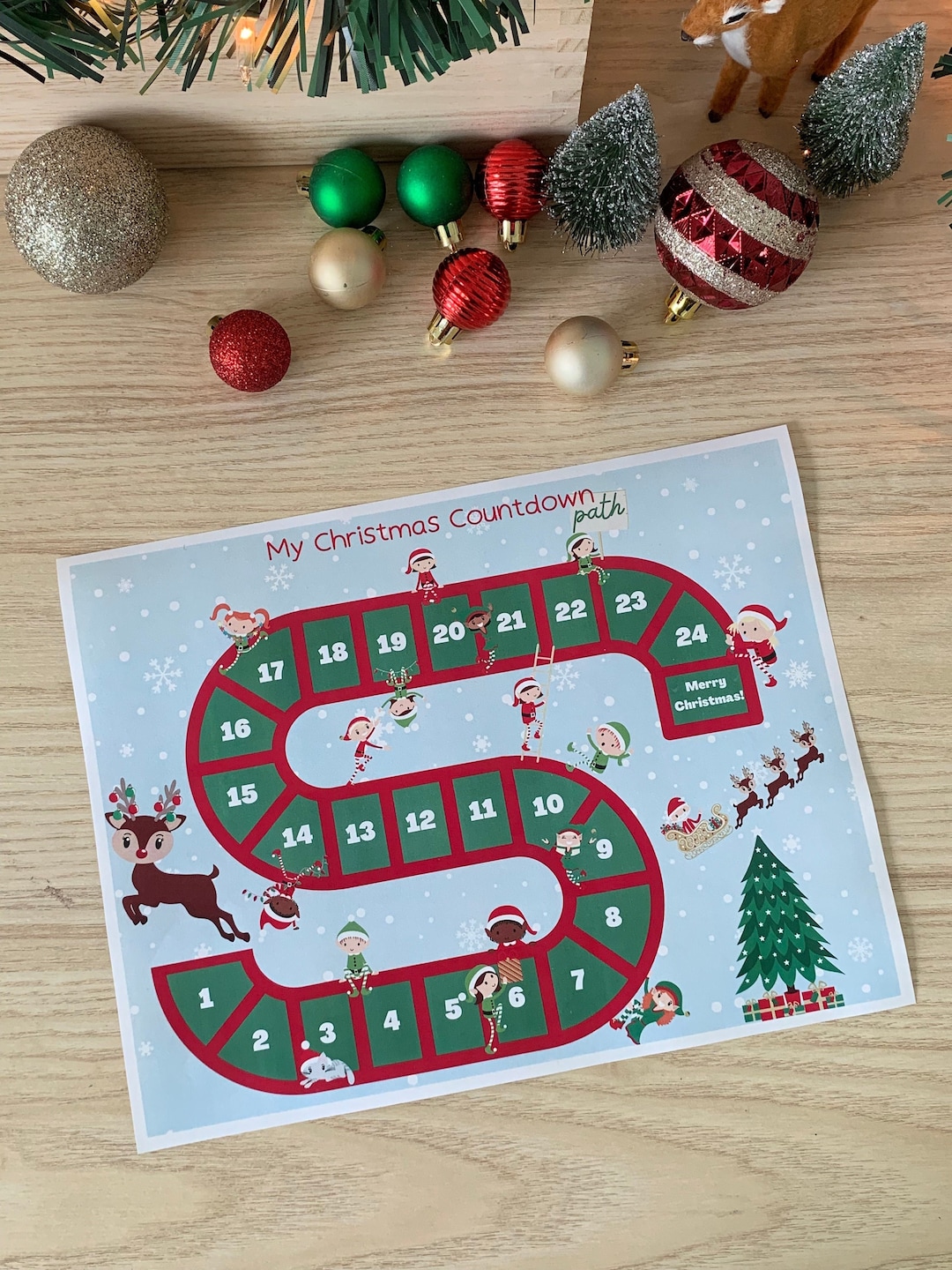 Advent Calendar Kids / Printable Christmas Countdown / Christmas Kids ...