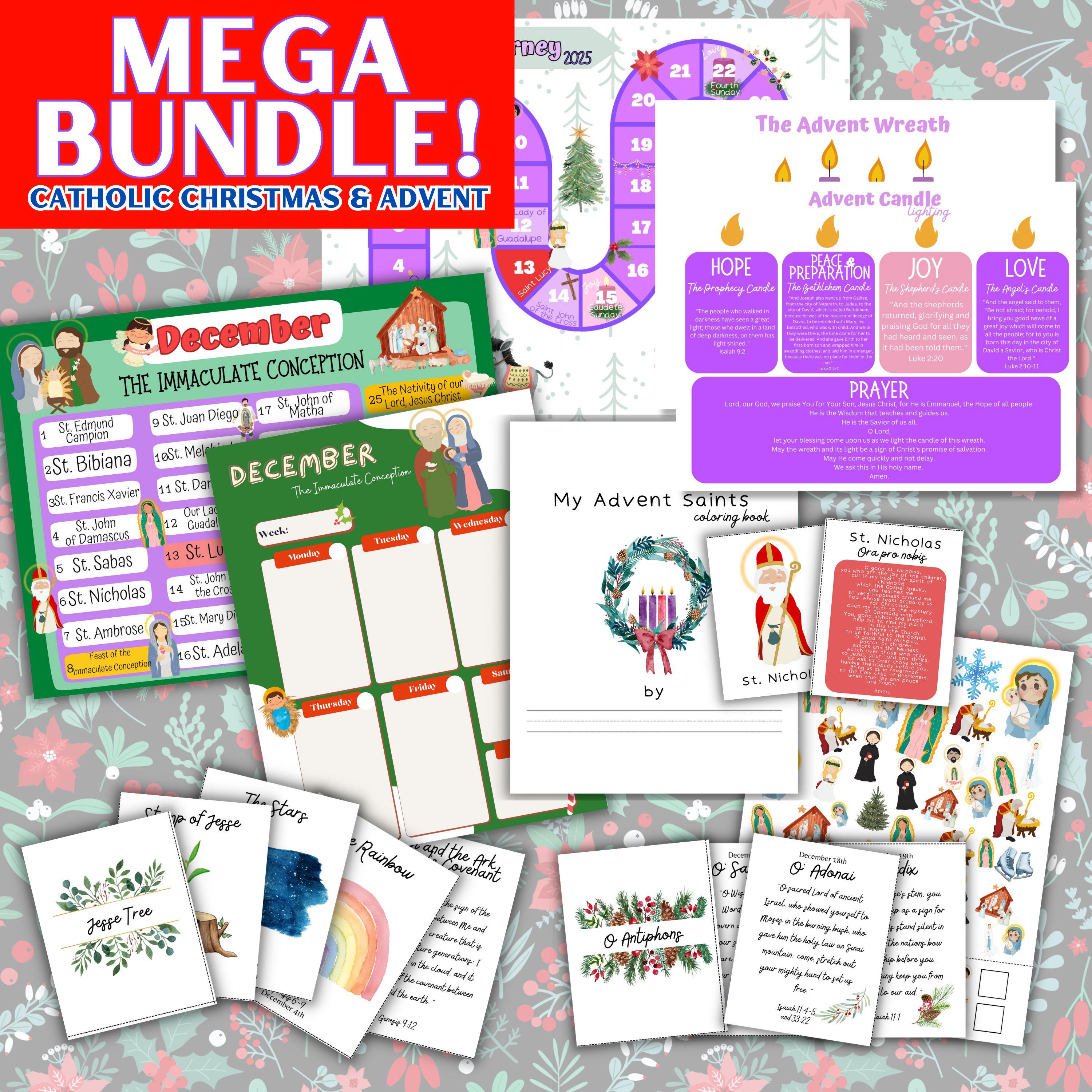Catholic Advent Christmas Printable Mega Bundle / Digital Catholic ...