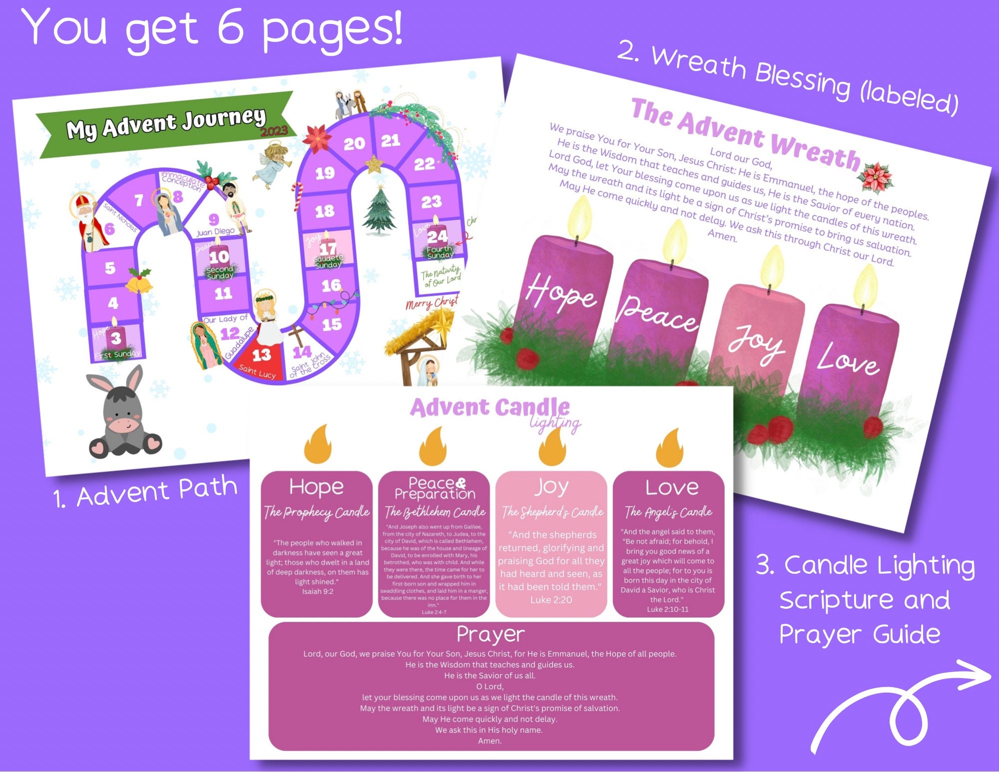 Advent Wreath Kids / Printable Kids Advent Calendar / Catholic - Etsy