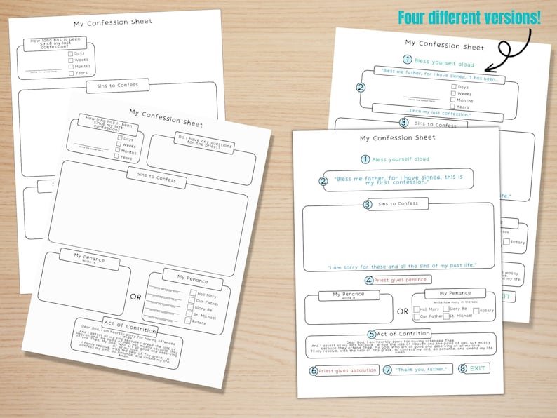 Sheet Confession Catholic Kids / Printable Kids Reconciliation ...