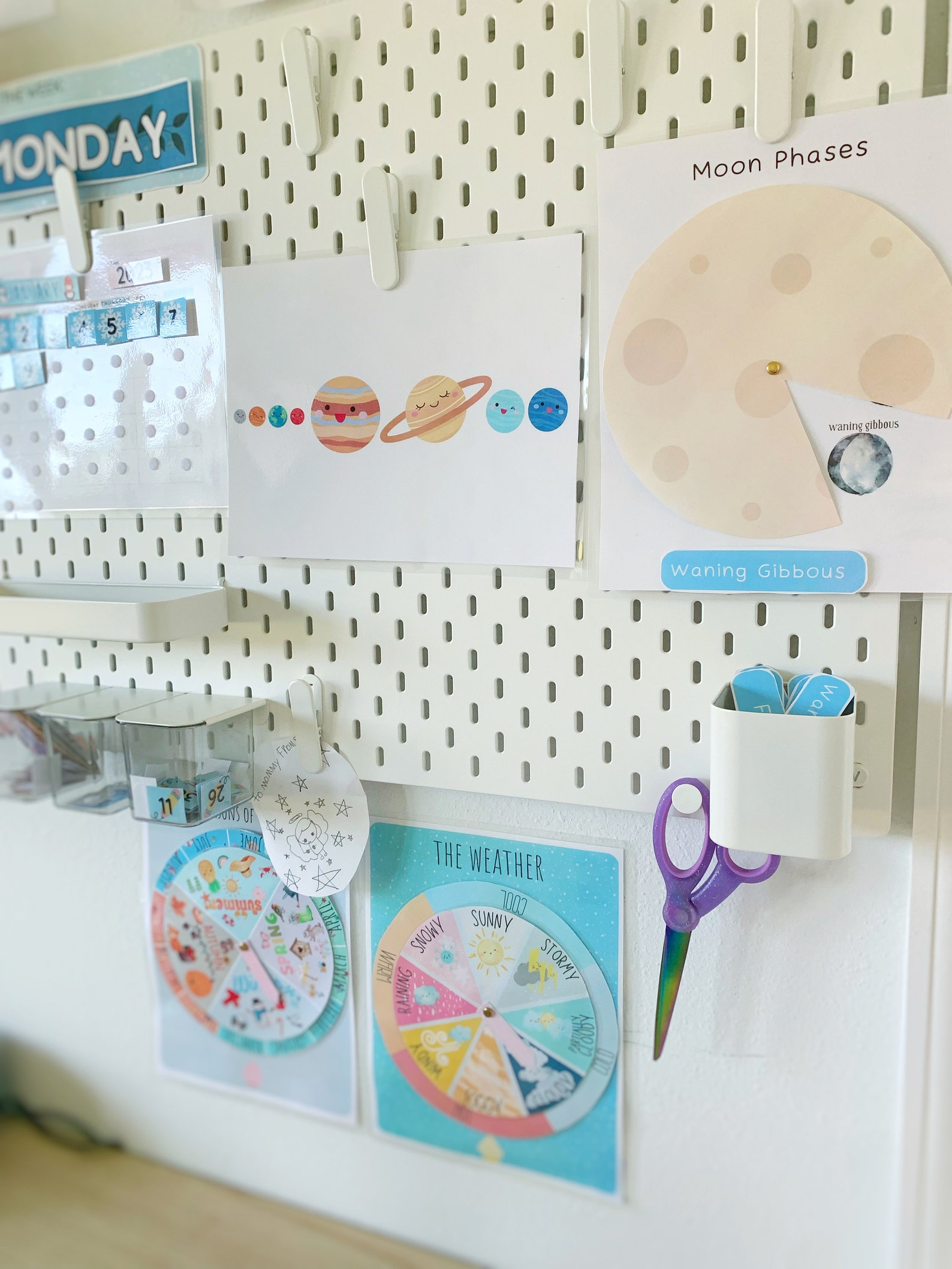 Moon Phase Spinner / Printable Lunar Chart / Homeschool Moon / Lunar ...