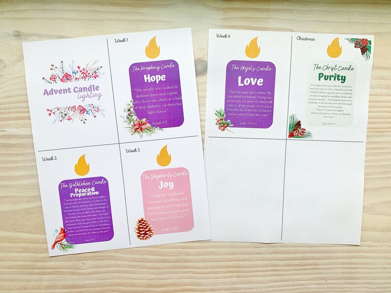 Advent Wreath Candle Cards | Catholic Advent | Advent Calendar ...