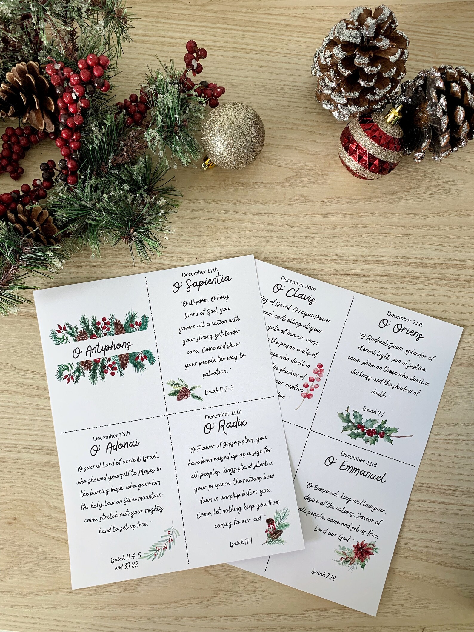 Advent O Antiphons / Printable Advent Holy Cards / Catholic Kids ...