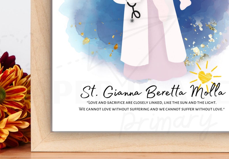 St. Gianna Molla Catholic Saint Print | Kids Catholic Printable | Saint ...
