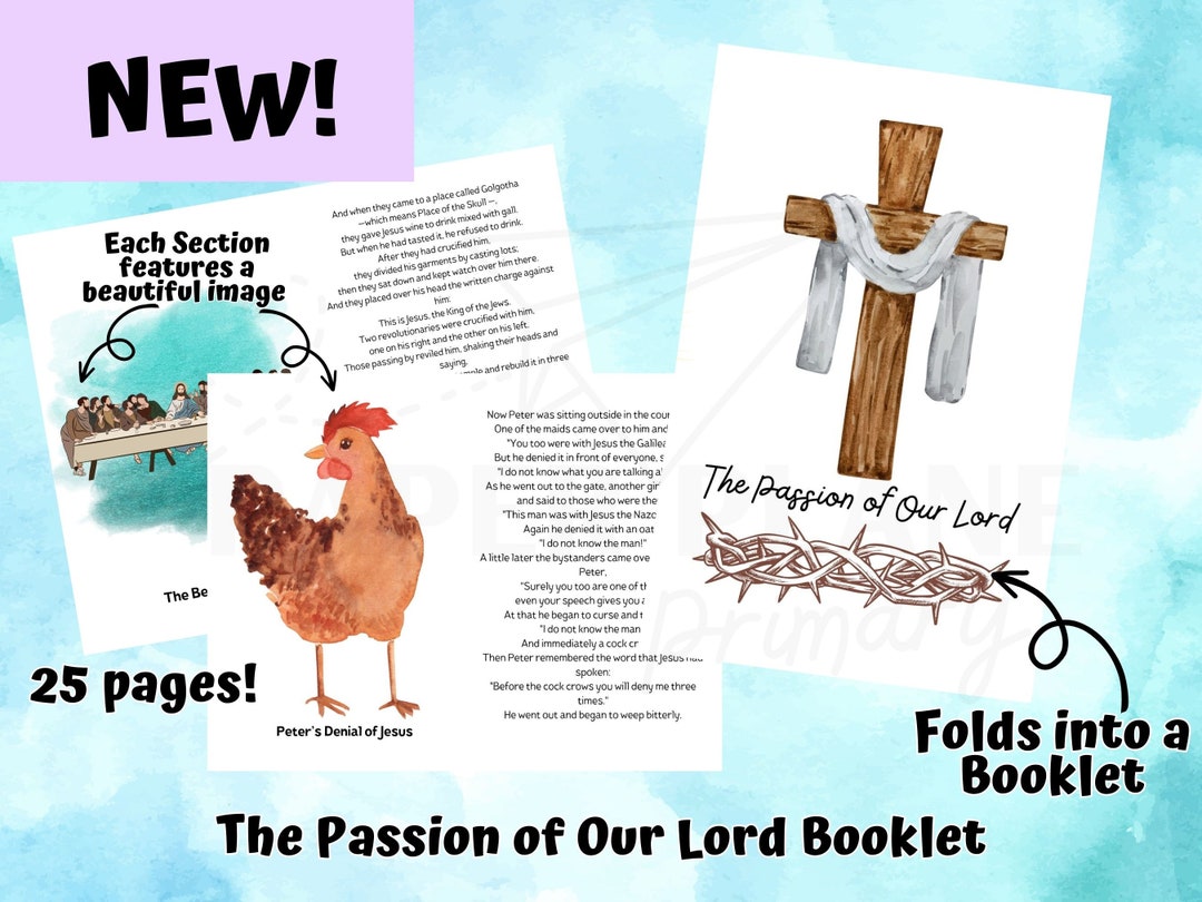 The Passion Booklet Palm Sunday Easter Lent Printable Catholic Lent ...