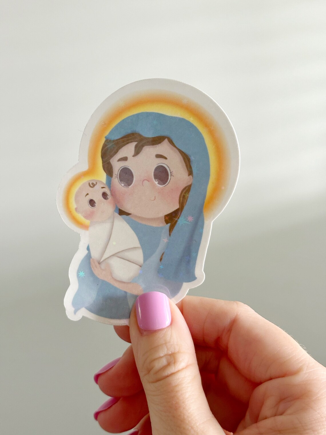 Mary and Jesus Catholic Sticker | Catholic Gift | Baptism Gift ...