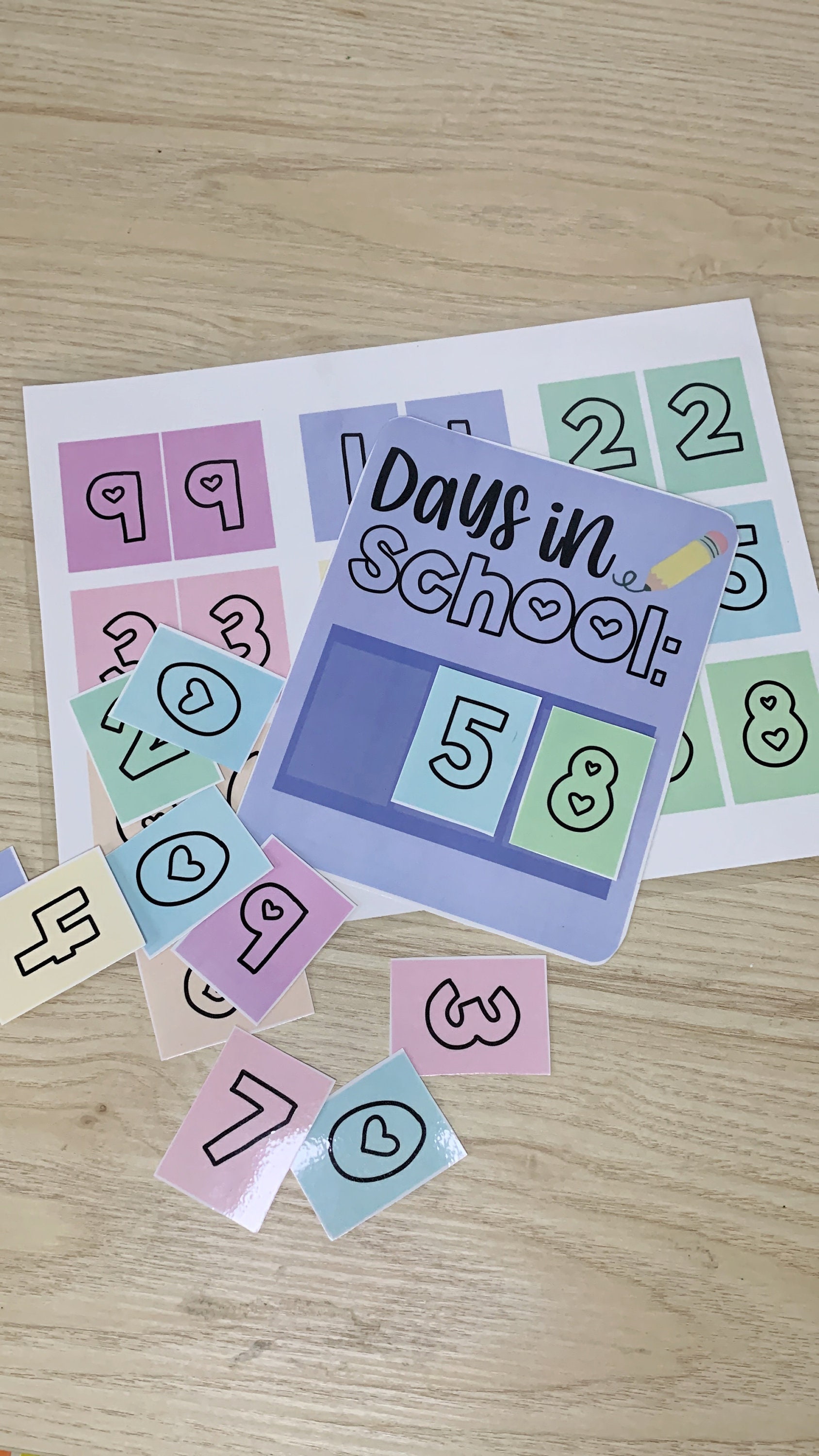 Days of School Board Printable Perpetual Calendar Classroom 100 Days of ...