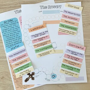 Rosary Kids Activity Printable Worksheet Craft. Digital Catholic ...