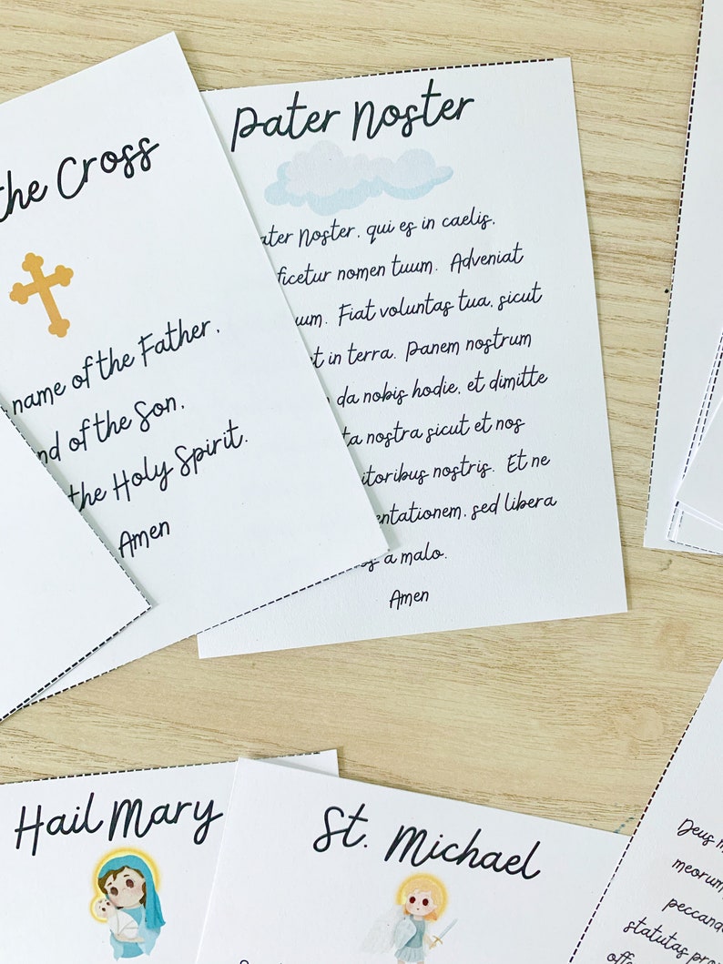 Catholic Prayer Cards Printable Kids Catholic Printable - Etsy