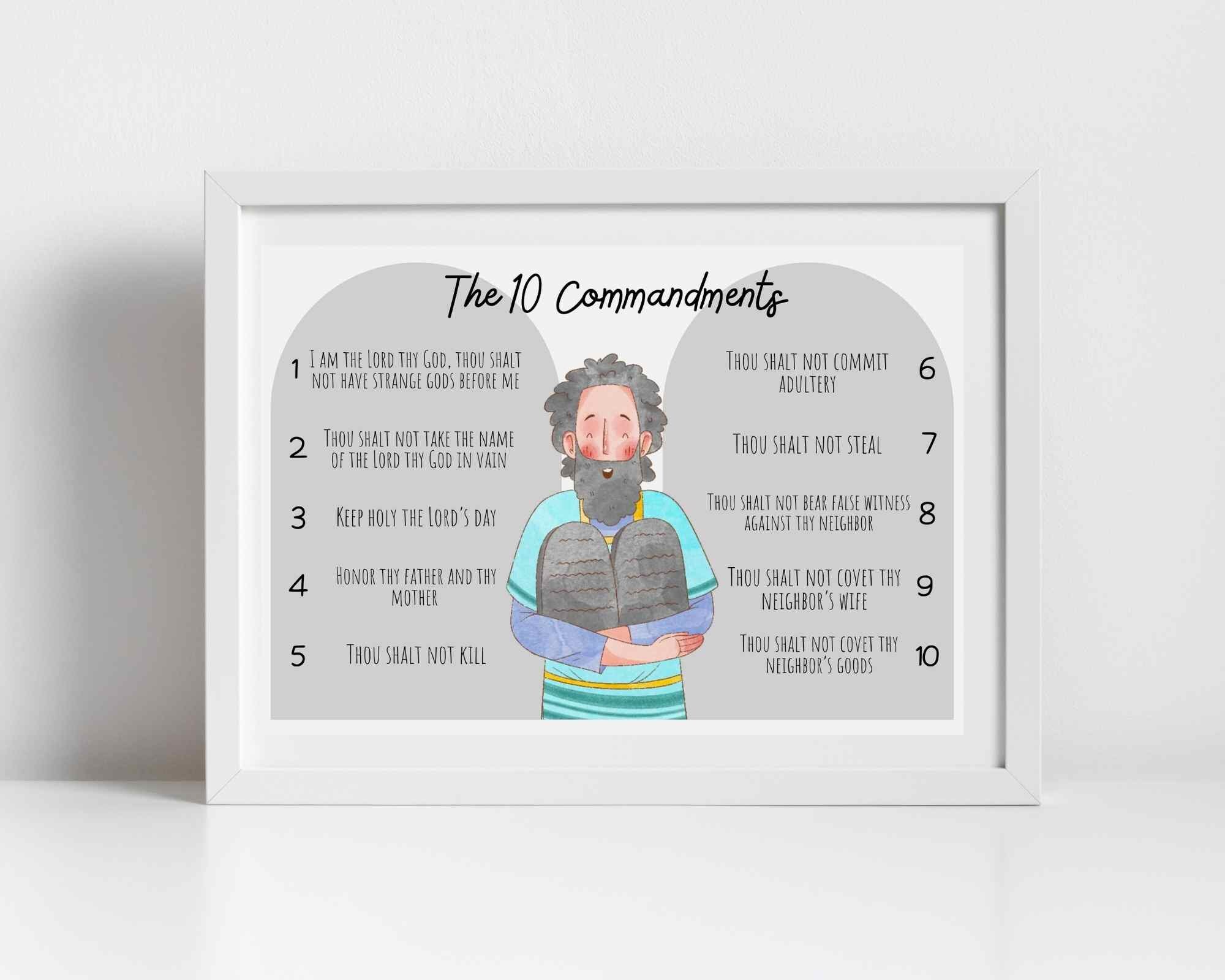 10 Commandments Printable Activity Sheet and Print. Digital Catholic ...