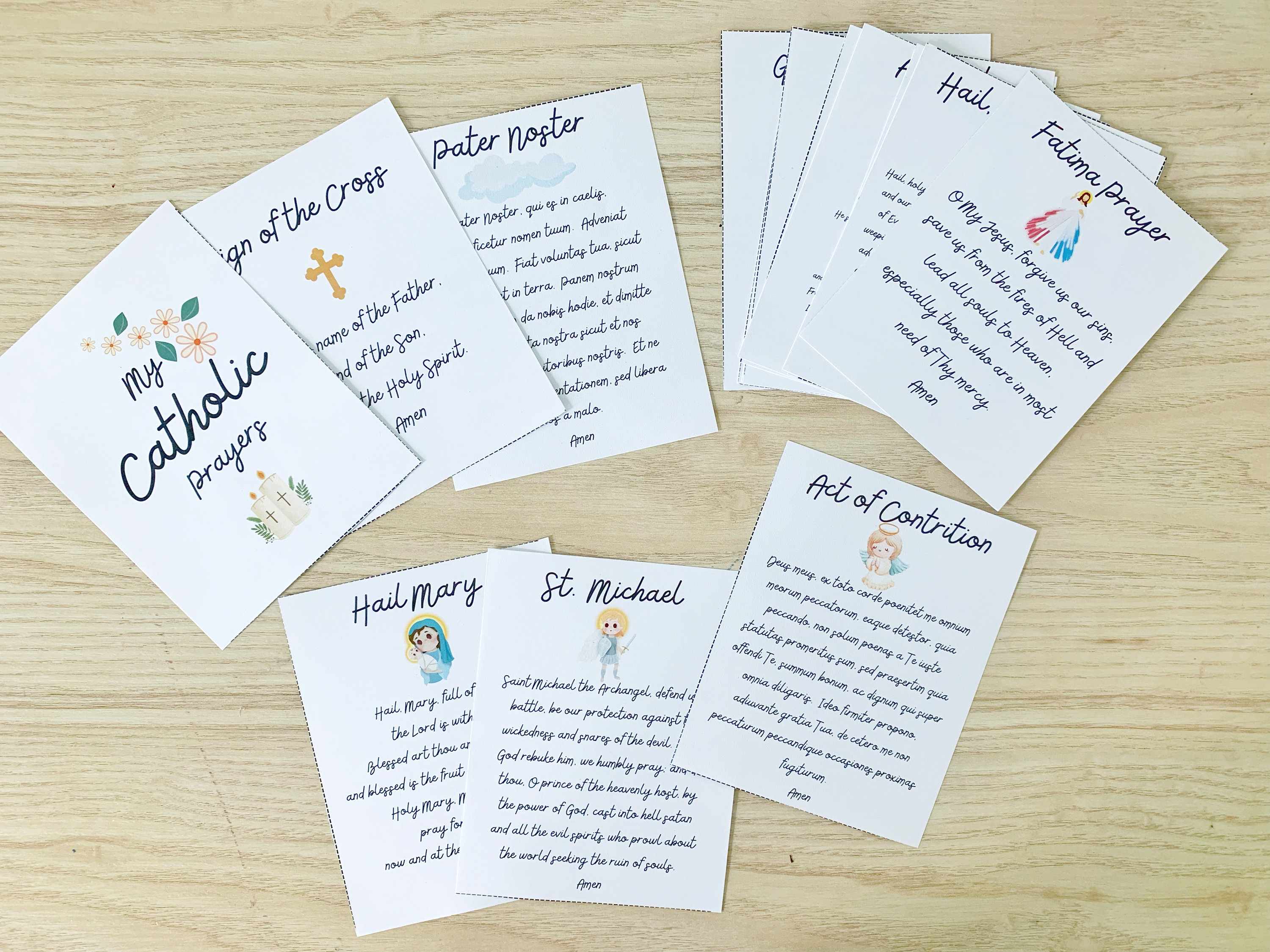 Catholic Prayer Cards Printable Kids Catholic Printable - Etsy UK