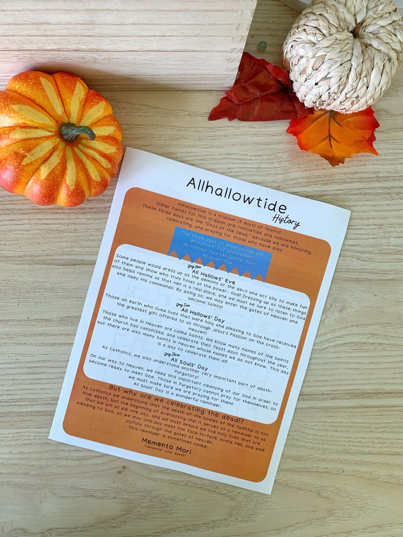 All Saints Day Catholic Kids Activity Printable Worksheet Digital ...