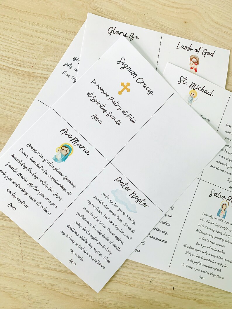 Catholic Prayer Cards Printable Kids | Catholic Printable | Catholic ...