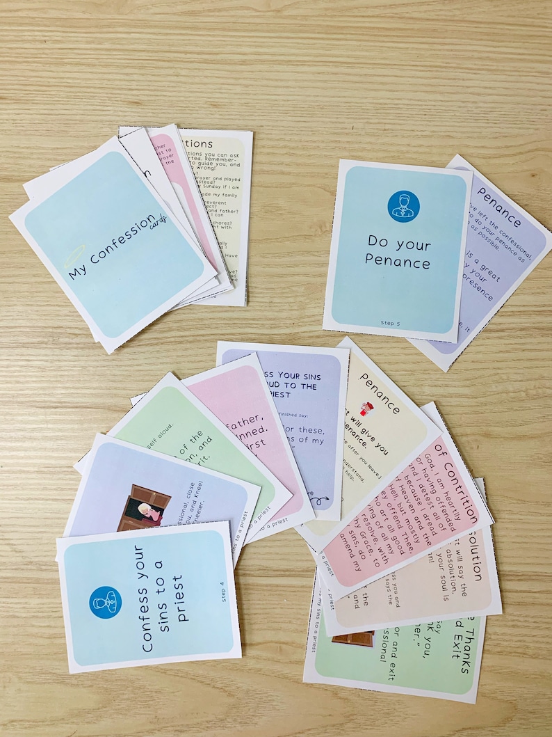 Confession Catholic Kids Cards / Printable Kids Reconciliation ...