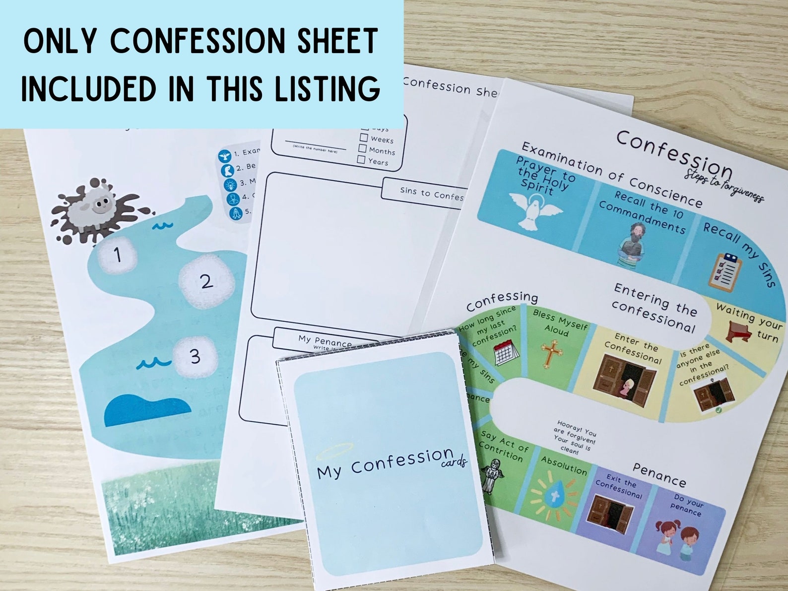 Sheet Confession Catholic Kids / Printable Kids Reconciliation - Etsy