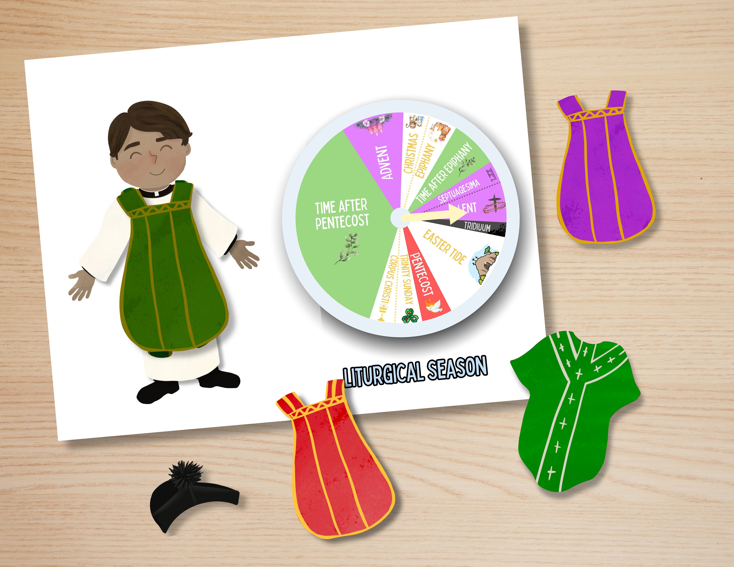Liturgical Calendar Kids Vestment Priest Colors - Catholic Printable ...