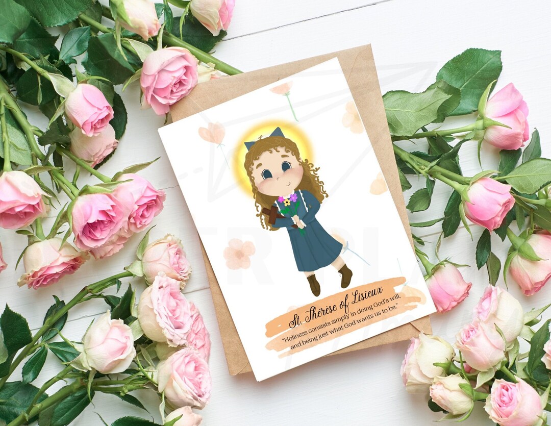 St. Therese Print / Saint Therese Printable / Catholic Art / Saint Card ...