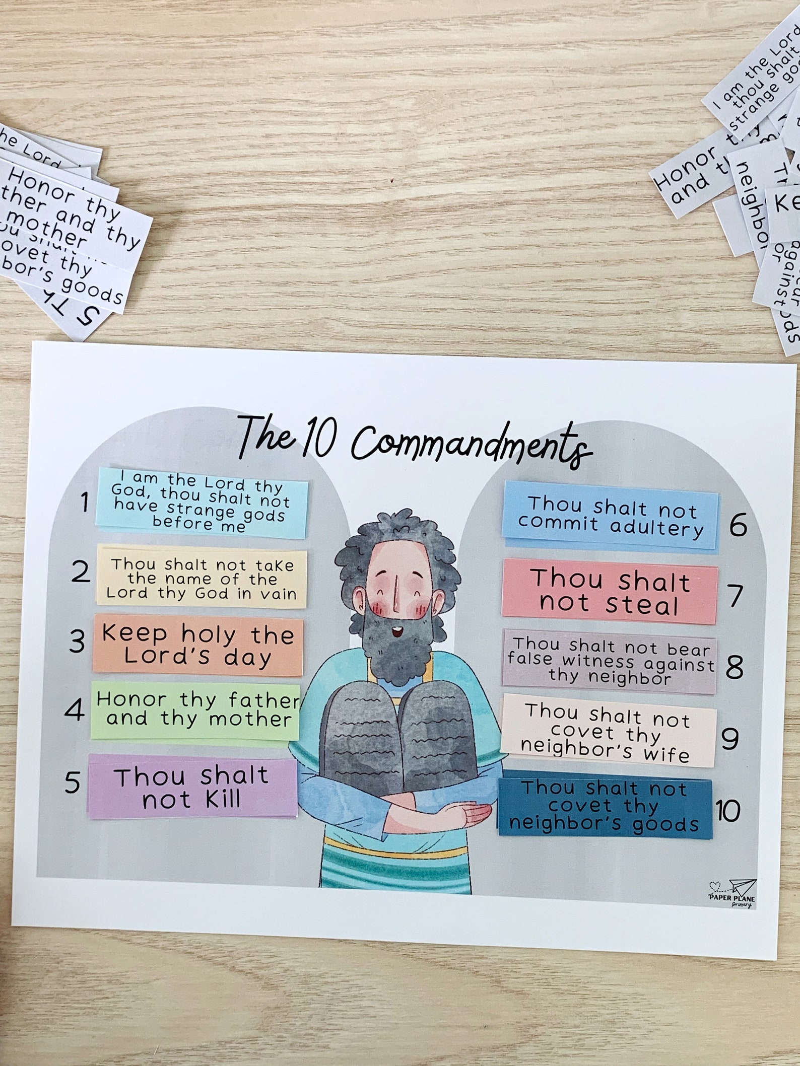 10 Commandments Printable Activity Sheet and Print. Digital Catholic ...