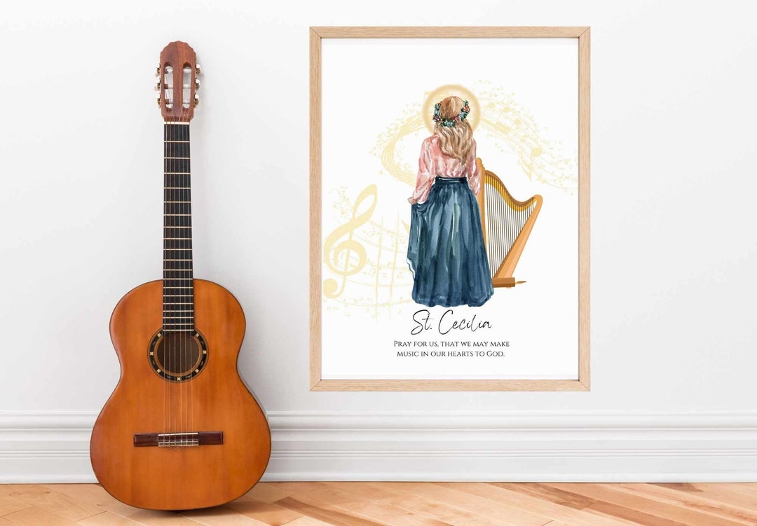 St. Cecilia Print / Saint Cecilia / Catholic Saint Catholic Art / Saint ...