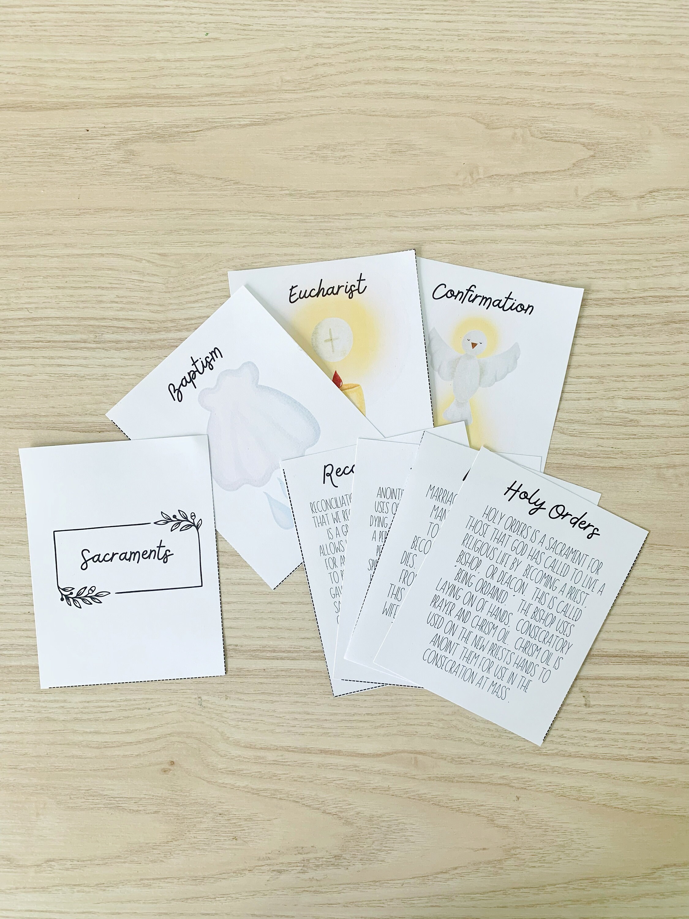 Sacraments Cards Printable Catholic Printable Catholic Kids First Holy ...