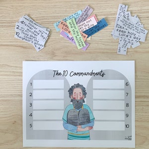 10 Commandments Printable Activity Sheet and Print. Digital Catholic ...