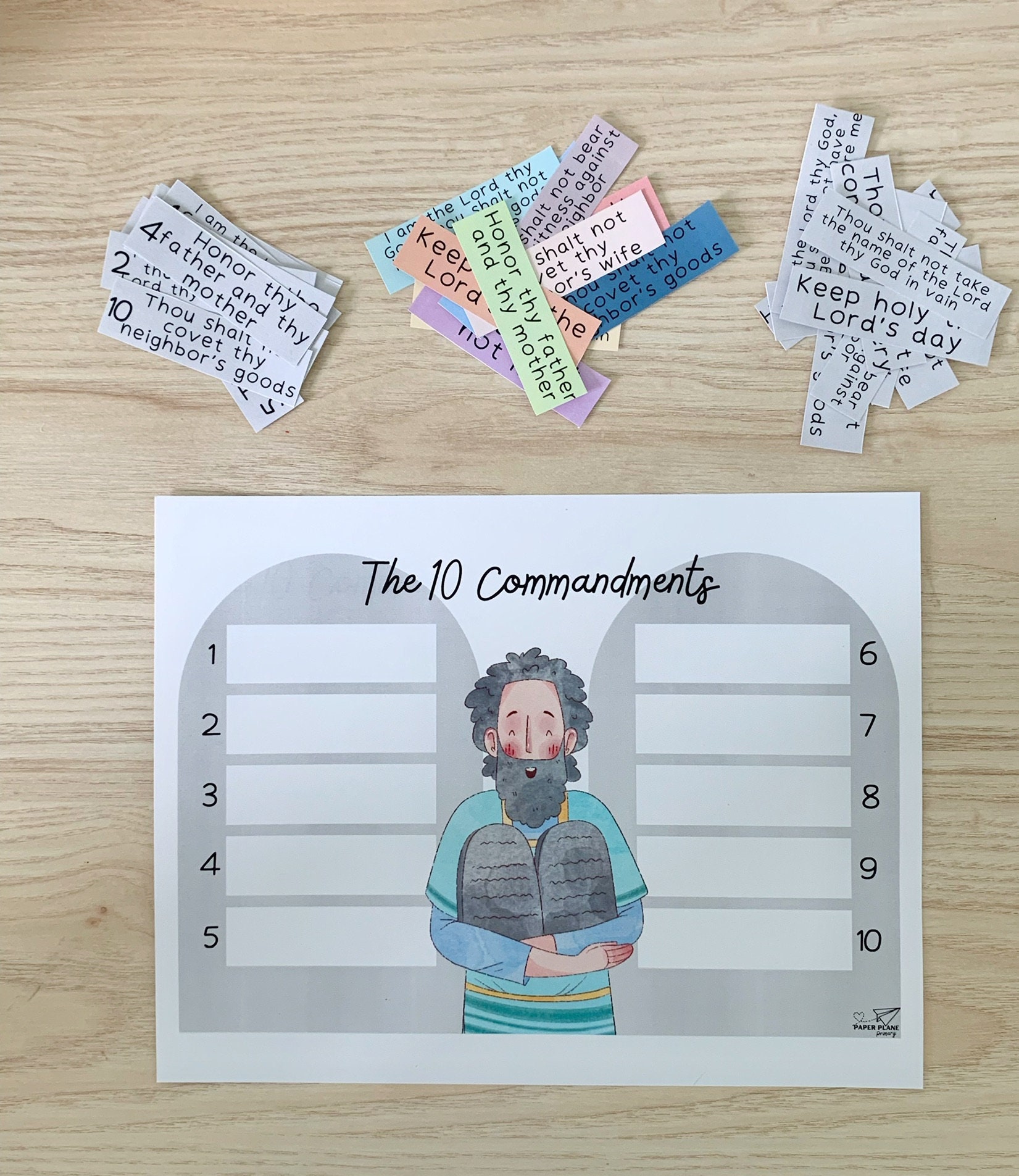 Hoja de actividades imprimible de los 10 Mandamientos e imprimir. Hoja ...