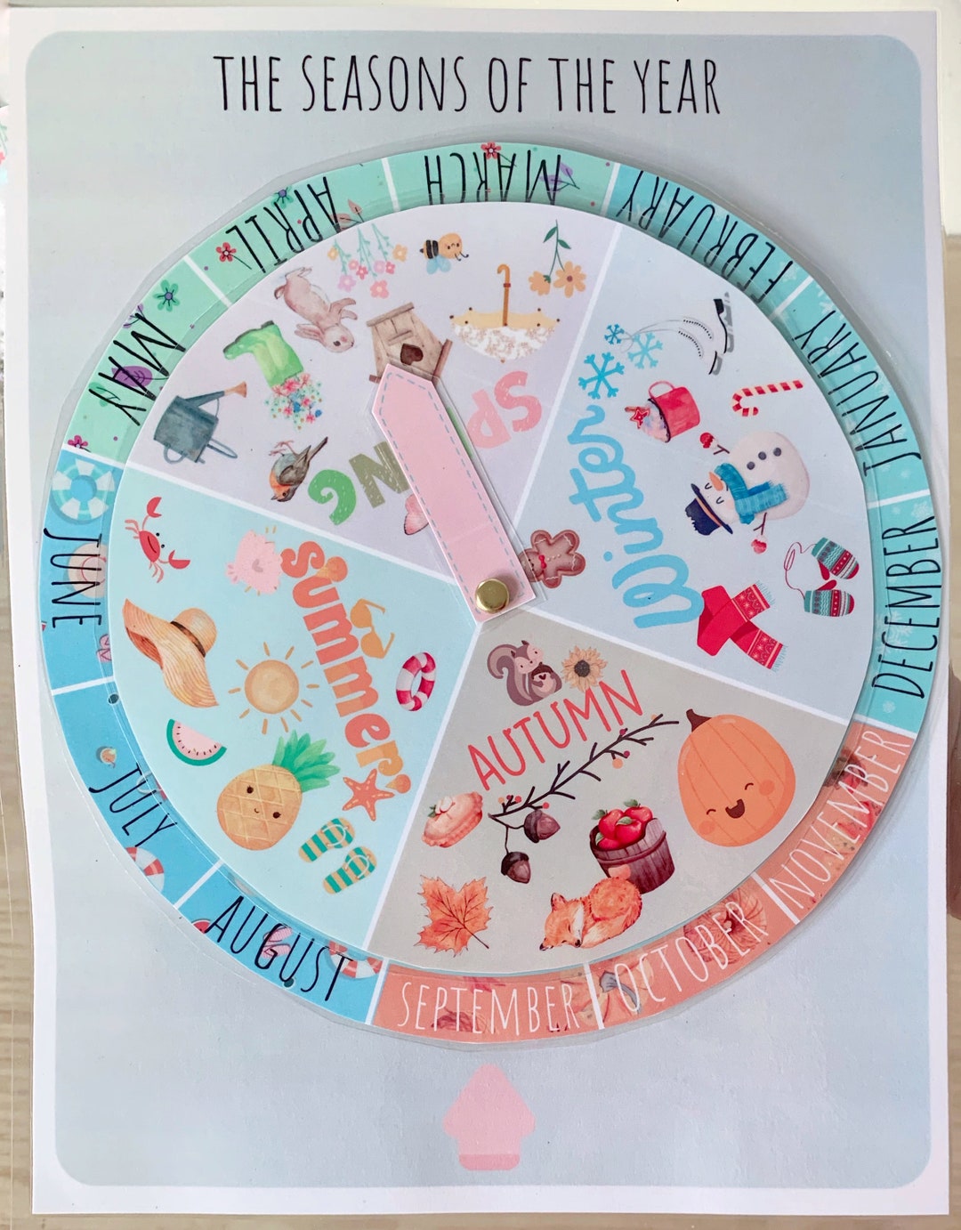 Seasons Wheel Spinner Board / Printable Seasons / Homeschool Seasons ...