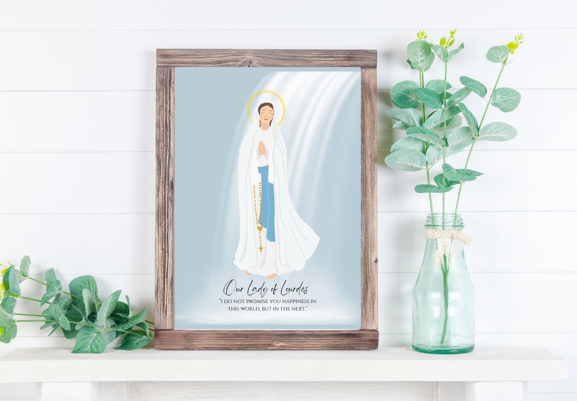 Our Lady of Lourdes Print / Lourdes Printable / Catholic Saint Art ...