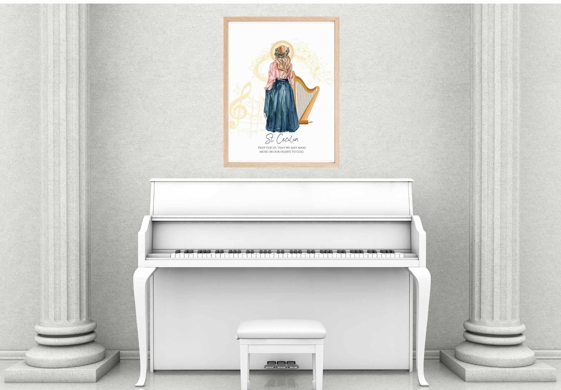 St. Cecilia Print / Saint Cecilia / Catholic Saint Catholic Art / Saint ...
