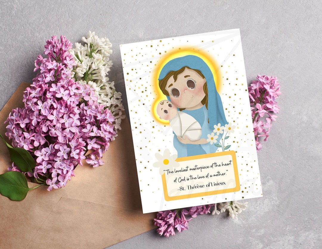 Catholic Mother’s Day Printable Card / Mother Mary Printable / Catholic ...