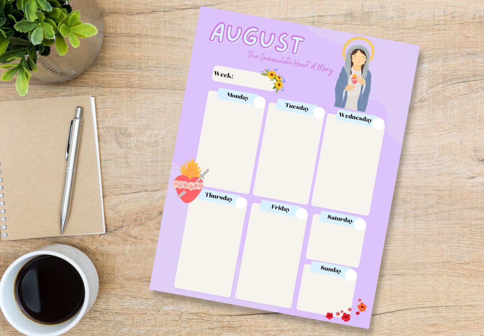 Catholic Planner Printable Daily Pages. Liturgical Calendar Planner ...