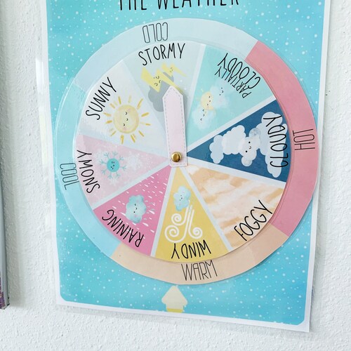 Weather Wheel Spinner Board Printable Classroom Teaching Aid - Etsy