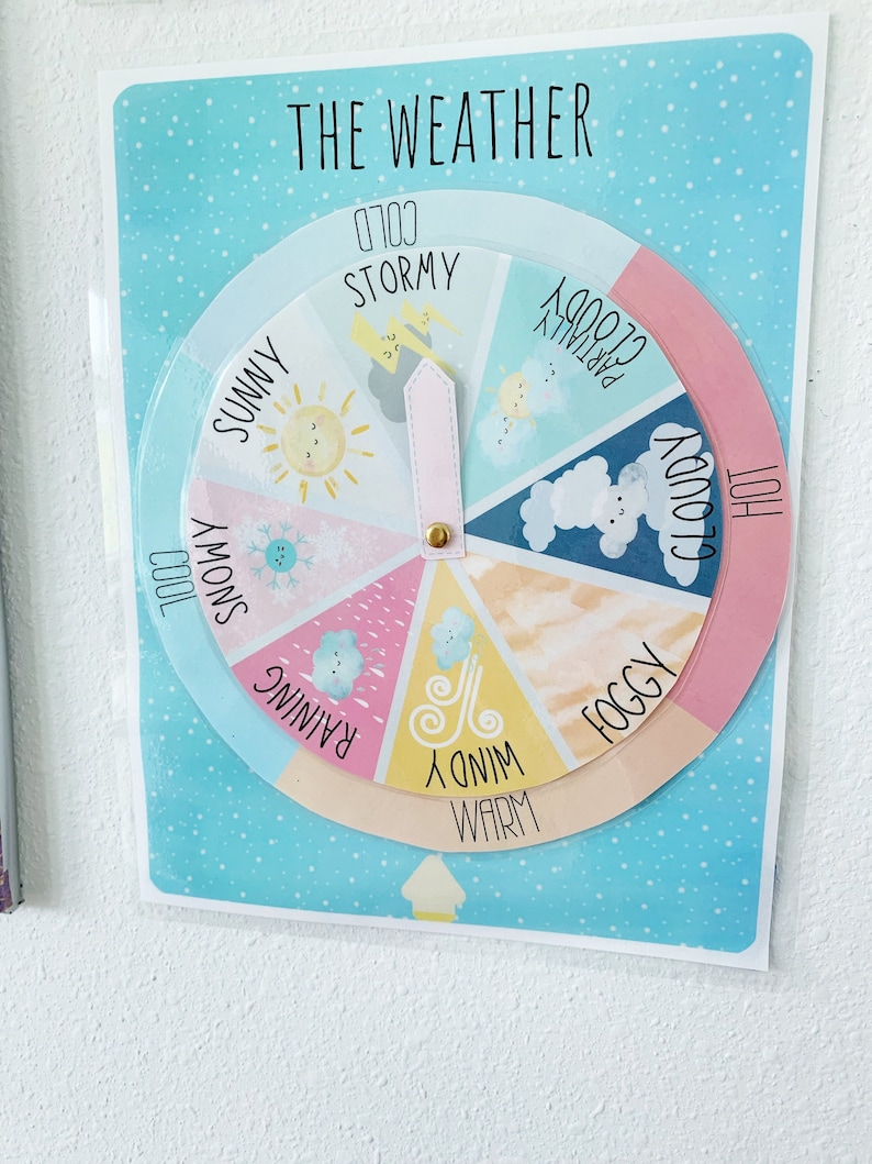 Weather Wheel Spinner Board Printable Classroom Teaching Aid - Etsy