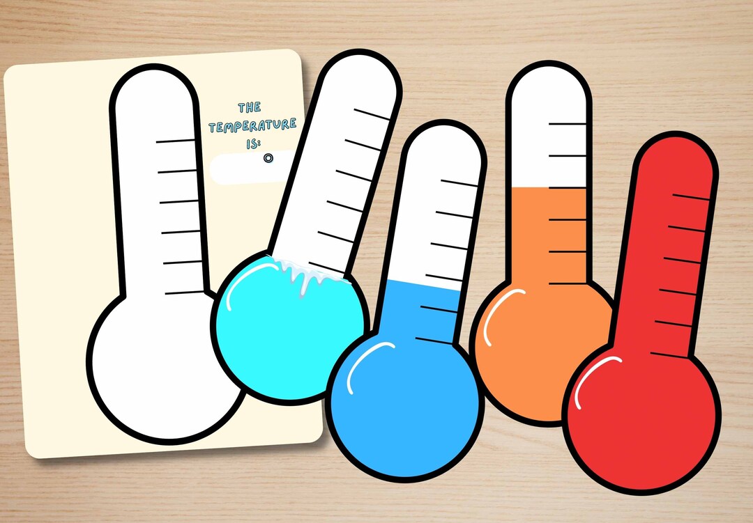 Thermometer- BRIGHT COLORS Classroom Daily Temperature for Students ...