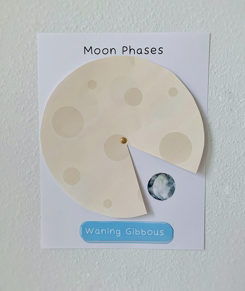 Moon Phase Spinner / Printable Lunar Chart / Homeschool Moon / - Etsy