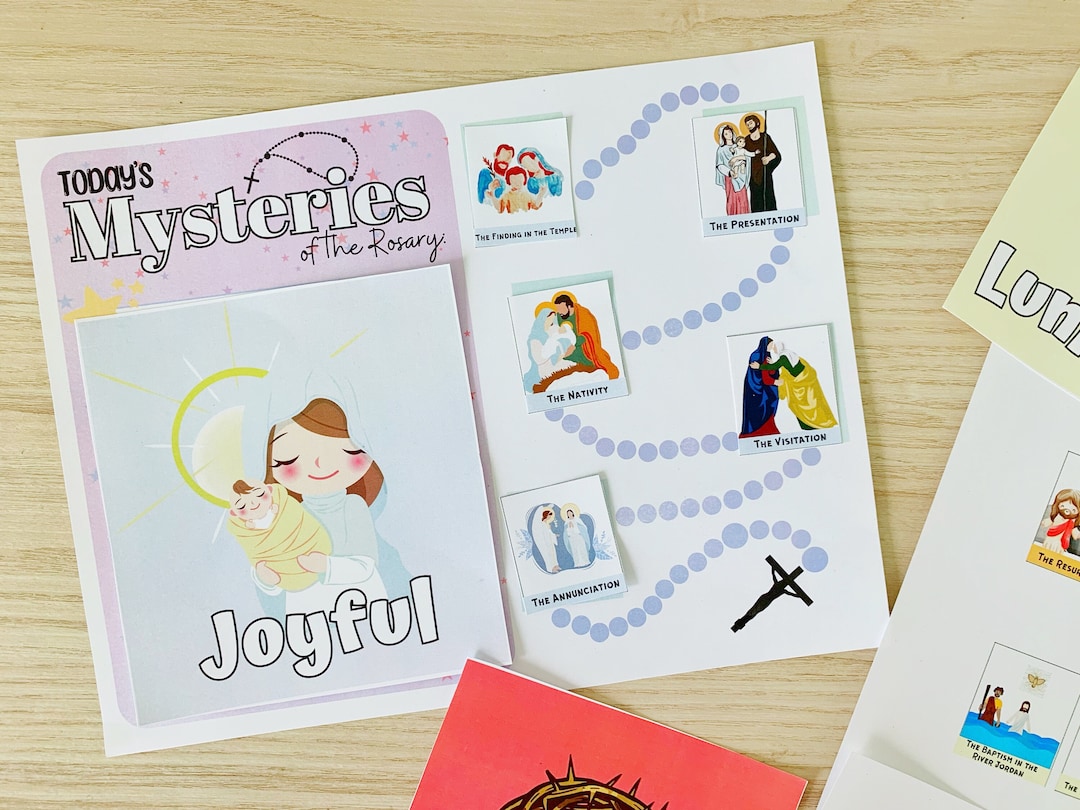 Printable Rosary for Kids | Interactive With Mysteries | Catholic Kids ...