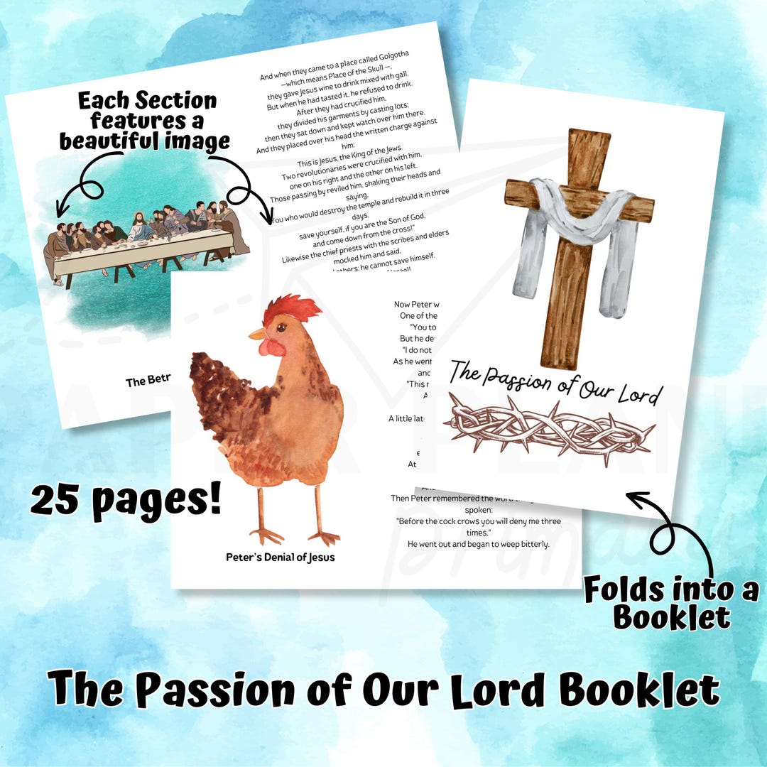 The Passion Booklet Palm Sunday Easter Lent Printable | Catholic Lent ...