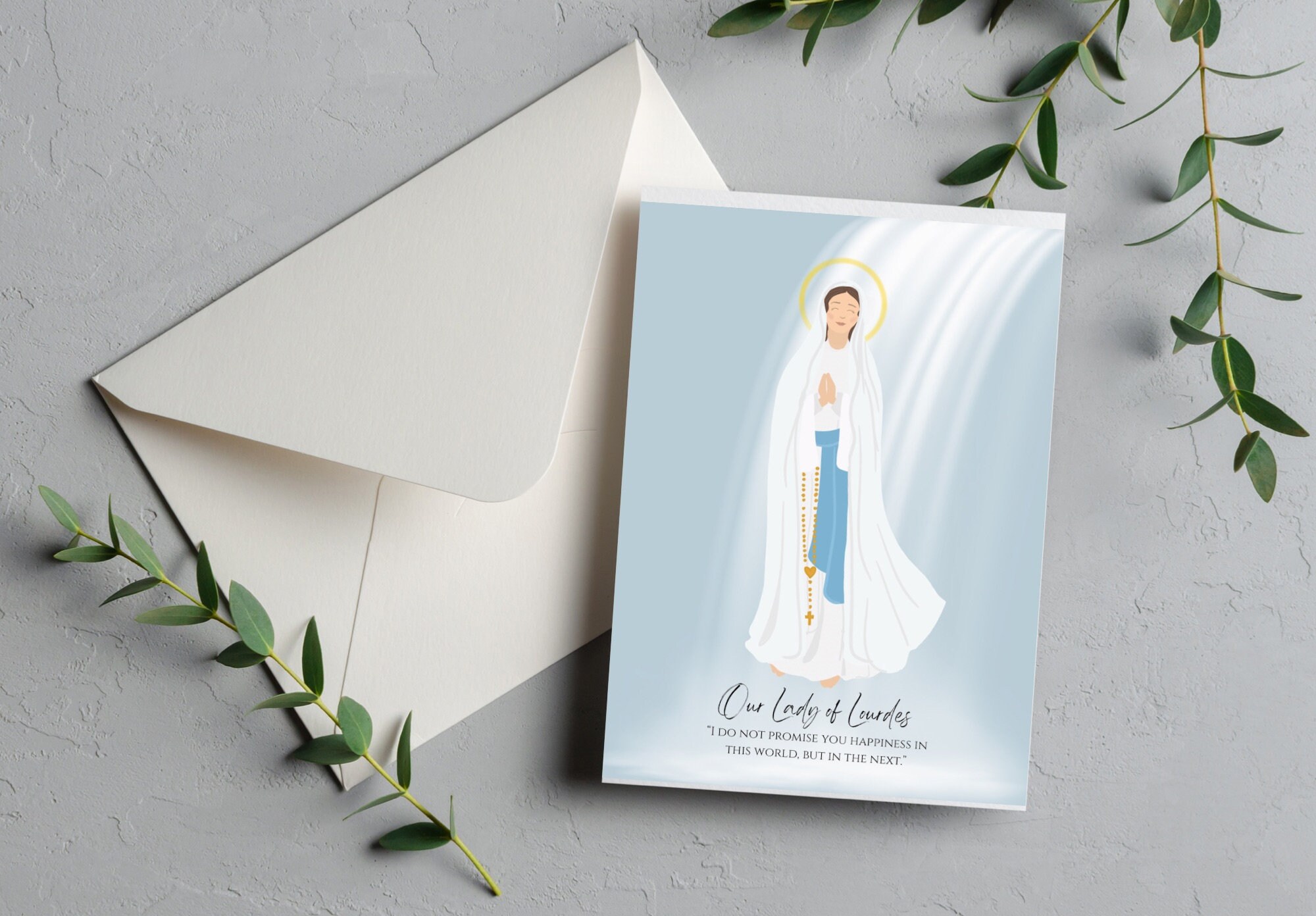 Our Lady of Lourdes Print / Lourdes Printable / Catholic Saint Art ...