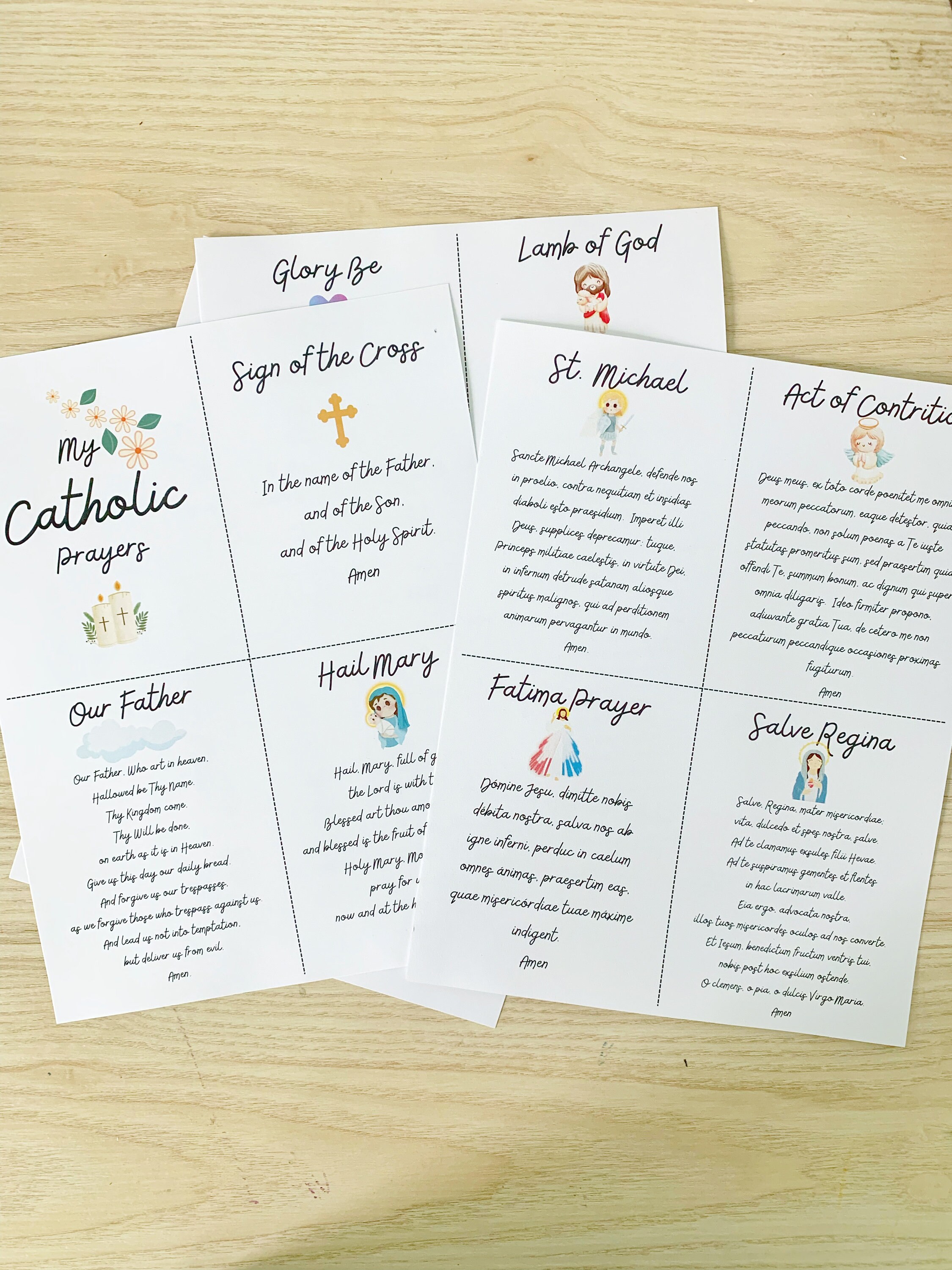 Catholic Prayer Cards Printable Kids Catholic Printable - Etsy UK