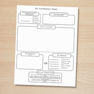Sheet Confession Catholic Kids / Printable Kids Reconciliation ...