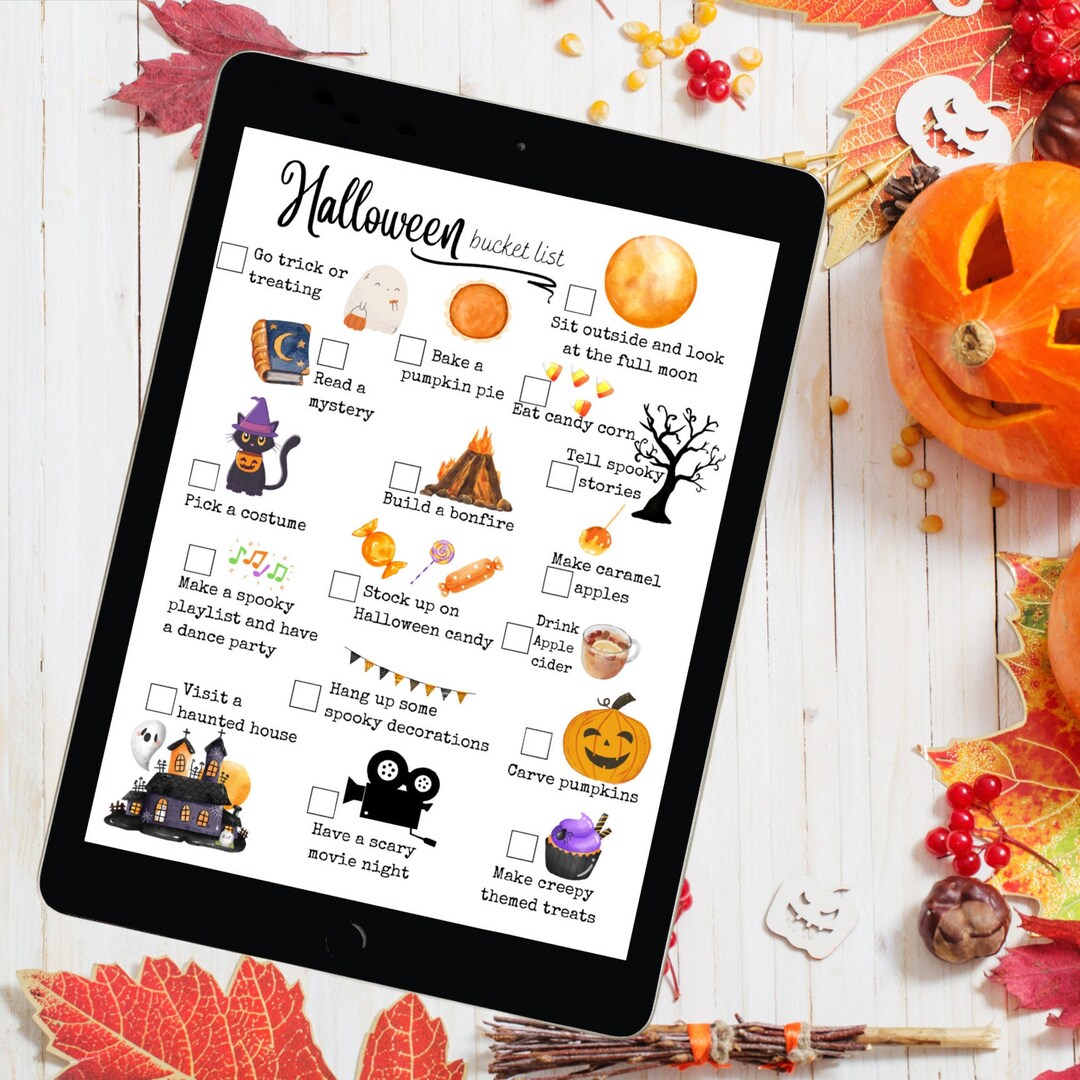 Halloween Bucket List Checklist. Fall Poster Printable. Montessori ...