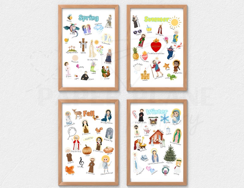 Catholic Printable Seasons Montessori Poster Set Catholic Saints Saint ...
