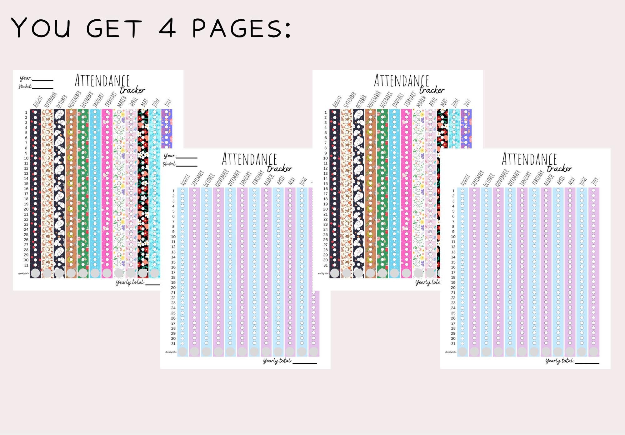 Homeschool Attendance Tracker Printable / Homeschool Portfolio ...