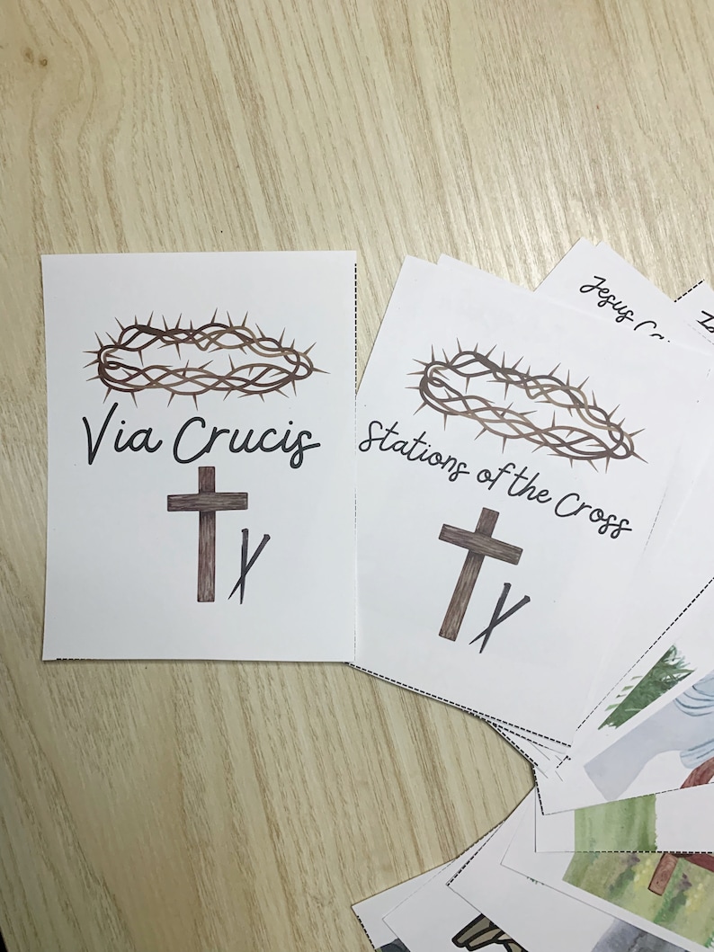 Stations of the Cross Cards Printable Catholic Lent - Etsy
