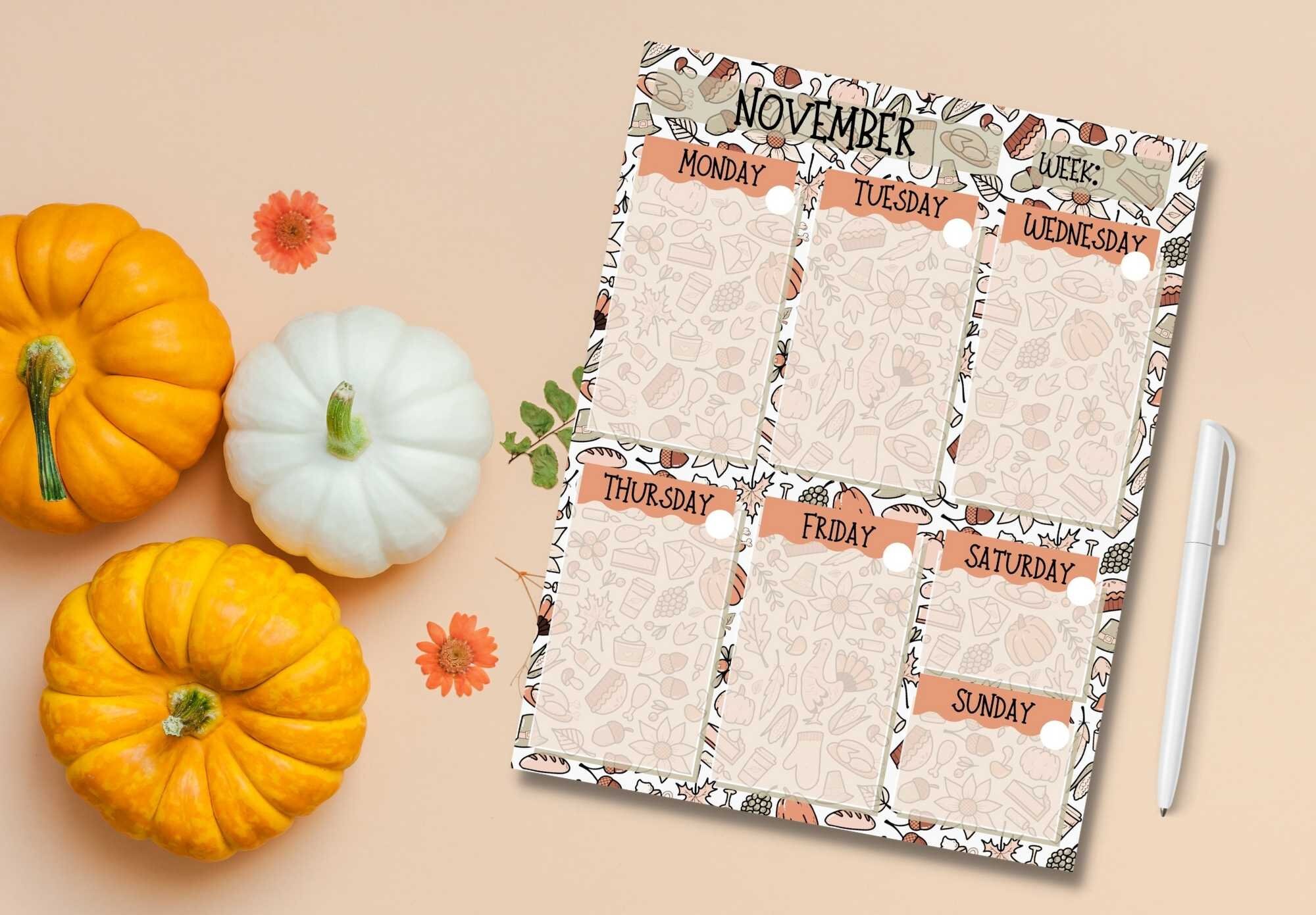 Halloween Daily Planner Printable Weekly Fall Calendar Pages Halloween ...